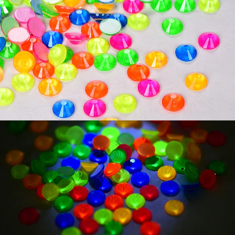 SS6 SS30 Glass Neon Non Hot Fix Rhinestones Colorful in Ultraviolet ...
