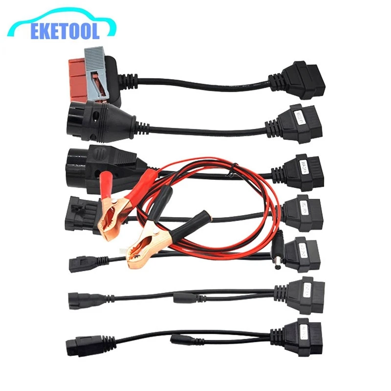 Car Cables Full Set 8pcs Auto Car Diagnostic Connector Adapter For TCS ...