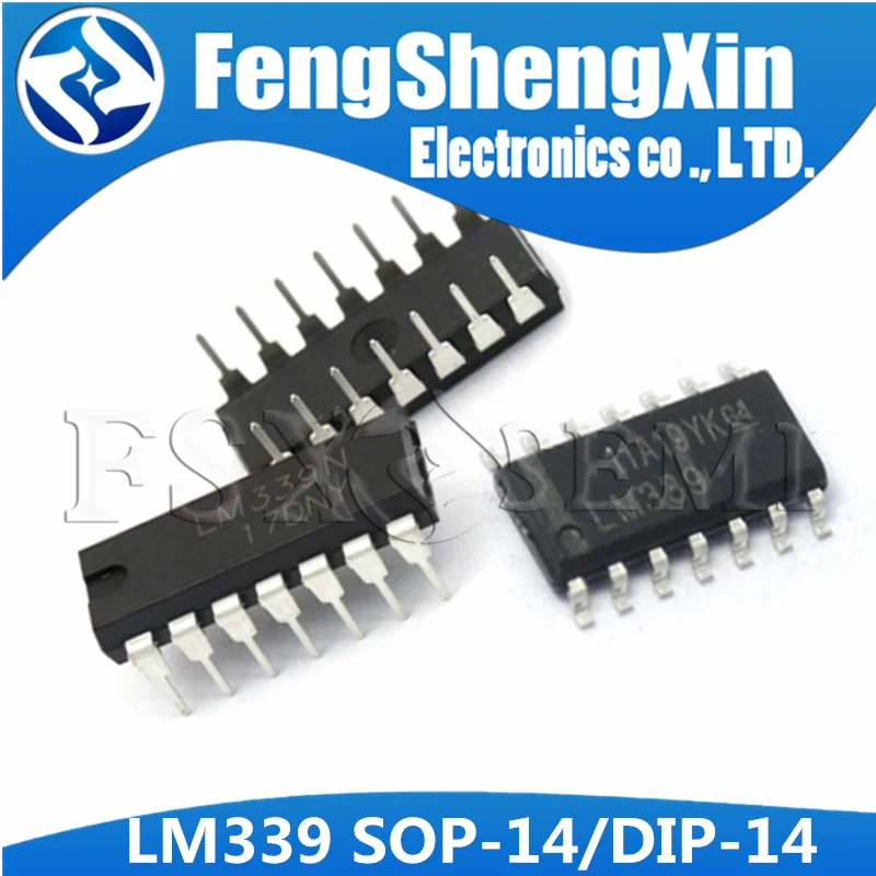 10pcs/lot New LM339 LM339N DIP-14 LM339DR SOP-14 Low-Power Low-Offset Voltage Quad Comparators ...