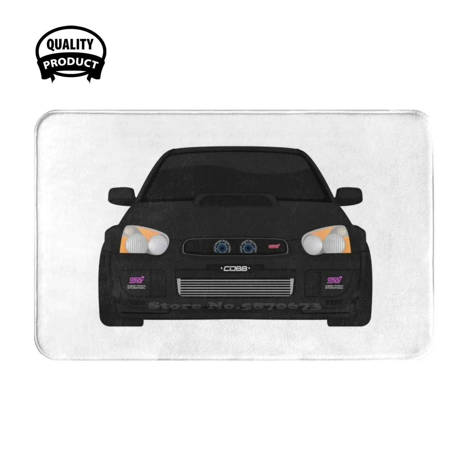 2-0-Black-Soft-Cushion-Home-Carpet-Door-Mat-Car-Rug-Wrx-Sti-Sti-Cars ...