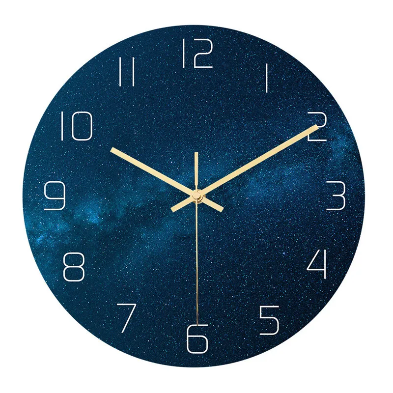 Galaxy-Outer-Space-Wall-Clock-For-Living-Room-Silent-Clock-Nebula-Stars ...