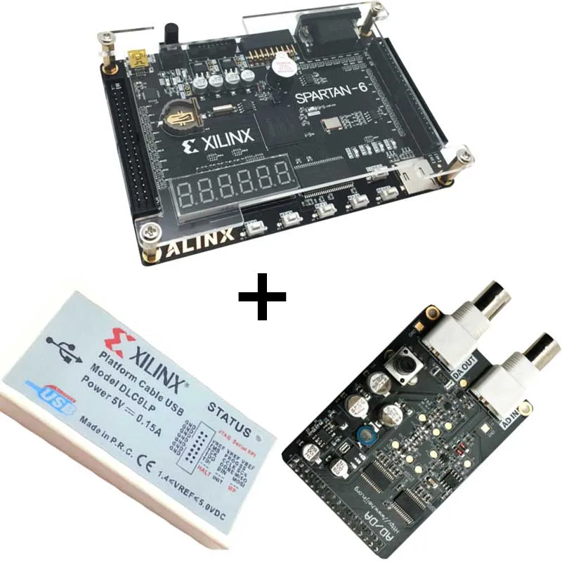 Xilinx Spartan 6 FPGA kiti XC6SLX9 geliştirme kurulu + Platform USB indirme kablosu + 8 Bit AD ...