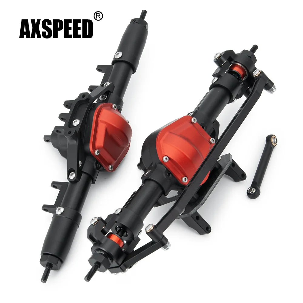 AXSPEED Black Complete Metal Alloy Front & Rear Axle Set for Axial ...