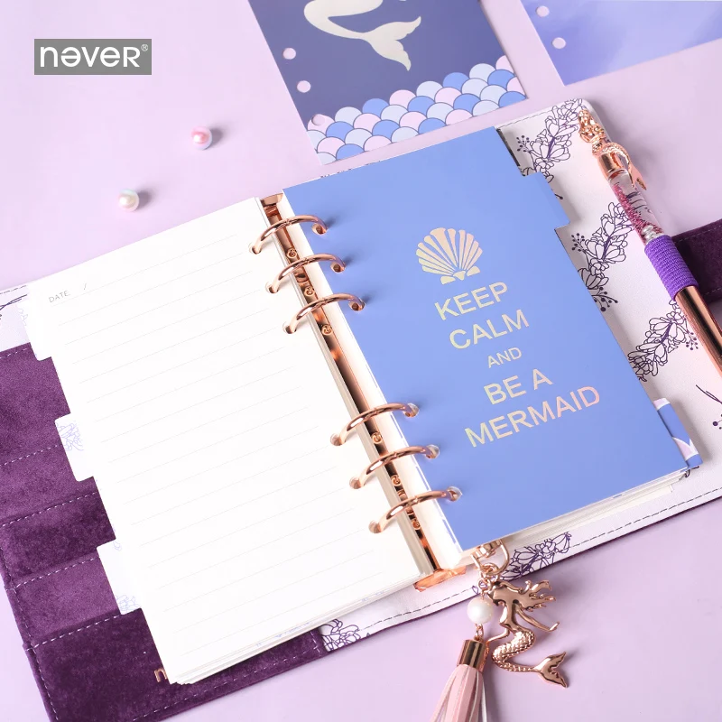 Never Mermaid Luxury Purple Ring Binder Notebooks 2020 Agenda A6 ...