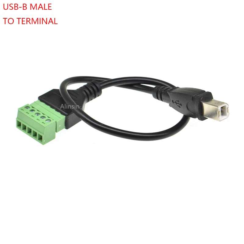 1PCS-USB-TYPE-B-MALE-PLUG-TO-Screw-TERMINAL-5PIN-CONNECTOR-WITH-25CM ...