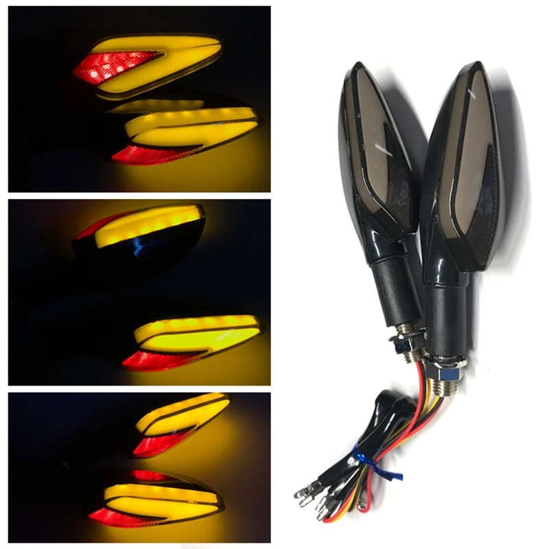 Motorcycle Turn Signals Light 21LED Blinker Dual-Color DRL Indicator ...