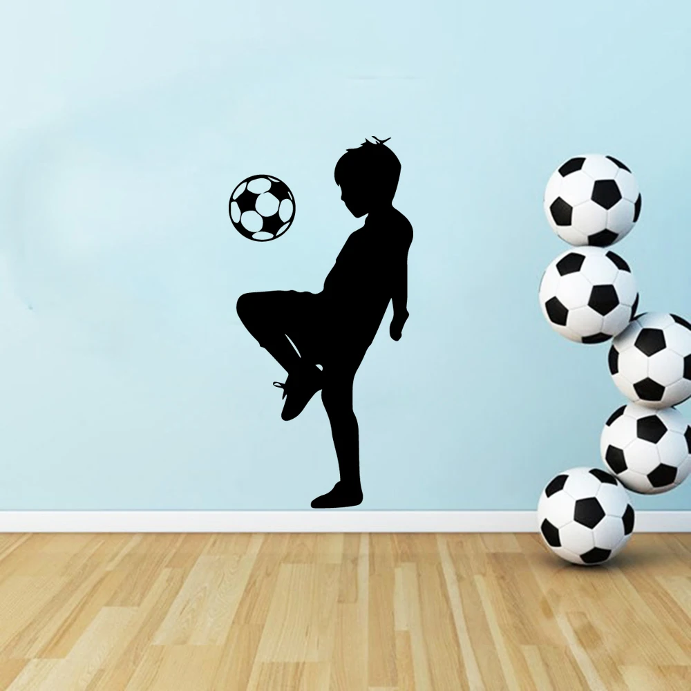 Little-Boy-Football-wall-stickers-Wallpaper-for-boys-Kids-Room ...