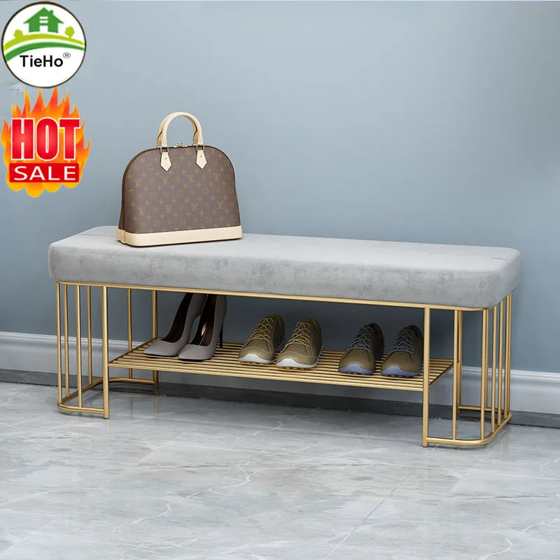 Customized-Color-Shoe-Stool-with-Shoe-Storage-Rack-Door-Side-Home-Sofa ...