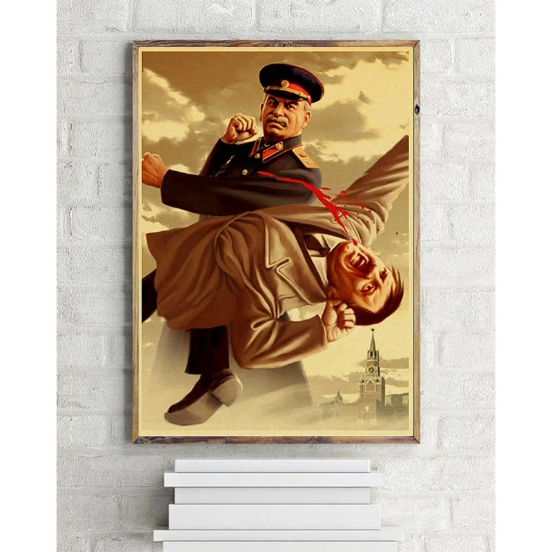 Stalin USSR CCCP Retro Poster Kraft Paper Wall Painting for Home Living ...