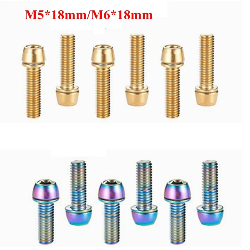 Krsct Steel Stem Screws Bolts With Washer M5 18mm / M6 *18mm For Bike ...