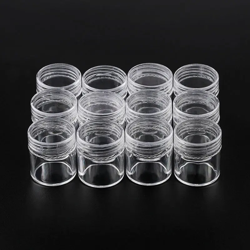 12pcs/lot Plastic Round Jewelry Box Compartment Transparent Container ...