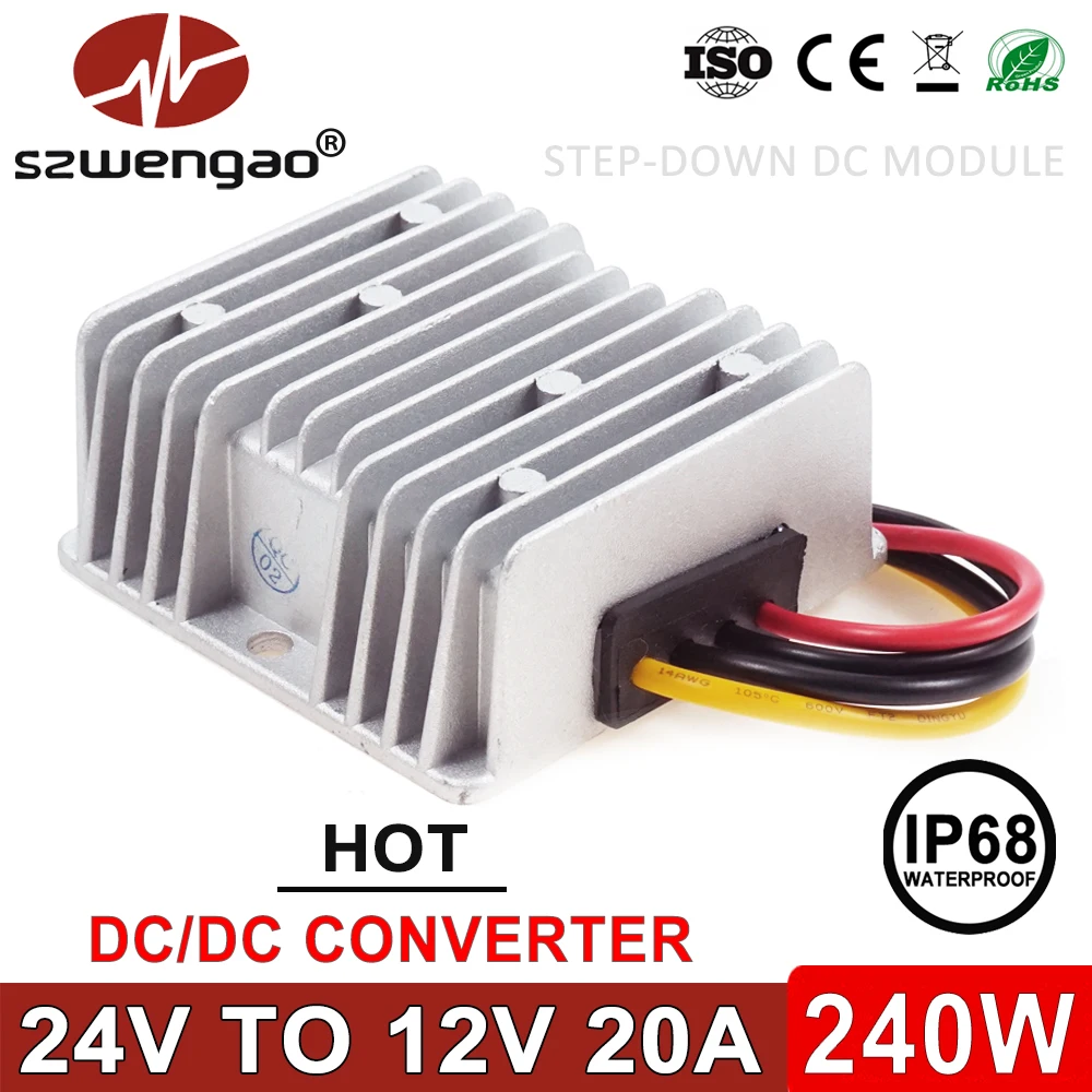 szwengao 24V to 12V 15A 20A DC DC Step Down Converter 24V 12V 240W Buck ...
