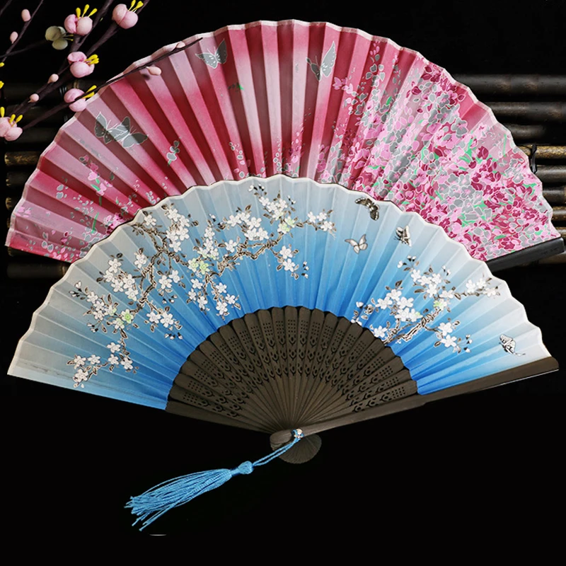 Chinese-Style-Fan-Pattern-Folding-Dance-Wedding-Party-Lace-Silk-Folding ...