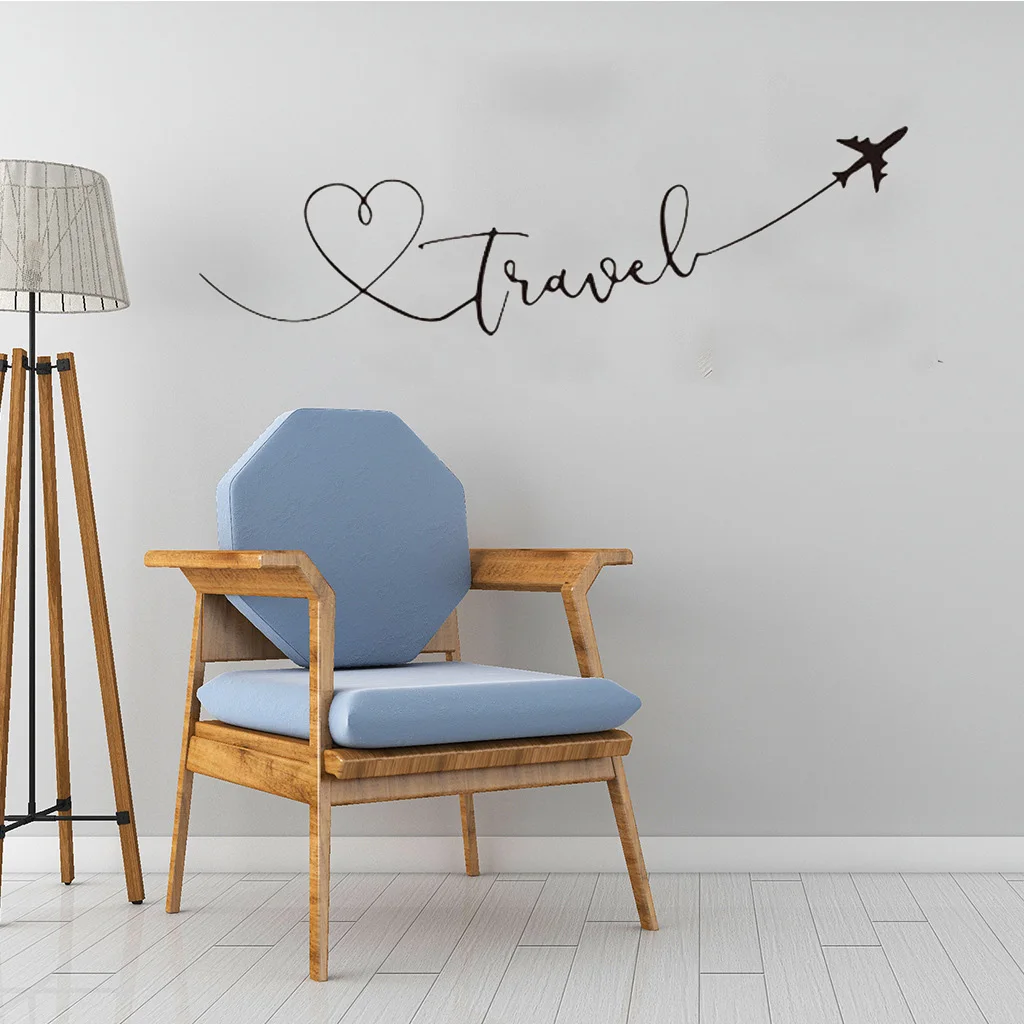 CREATIVE-Travel-theme-wall-sticker-Art-font-bedroom-living-room ...