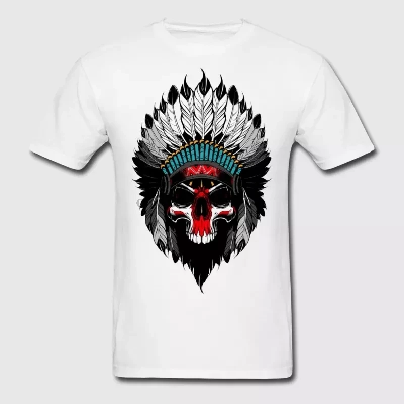 Caveira Indio Print Tshirt Summer Mens Tshirt| | - AliExpress