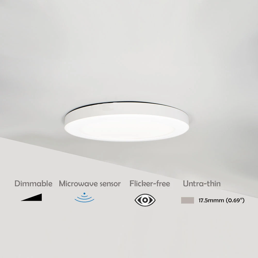 Flush Mount Led Ceiling Mounted Light Fixture Radar Sensor 1500lm 18w ...