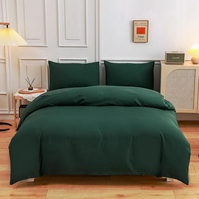 Solid Color Soft Cotton Reversible Duvet Cover Bed Set - Bedding Sets ...