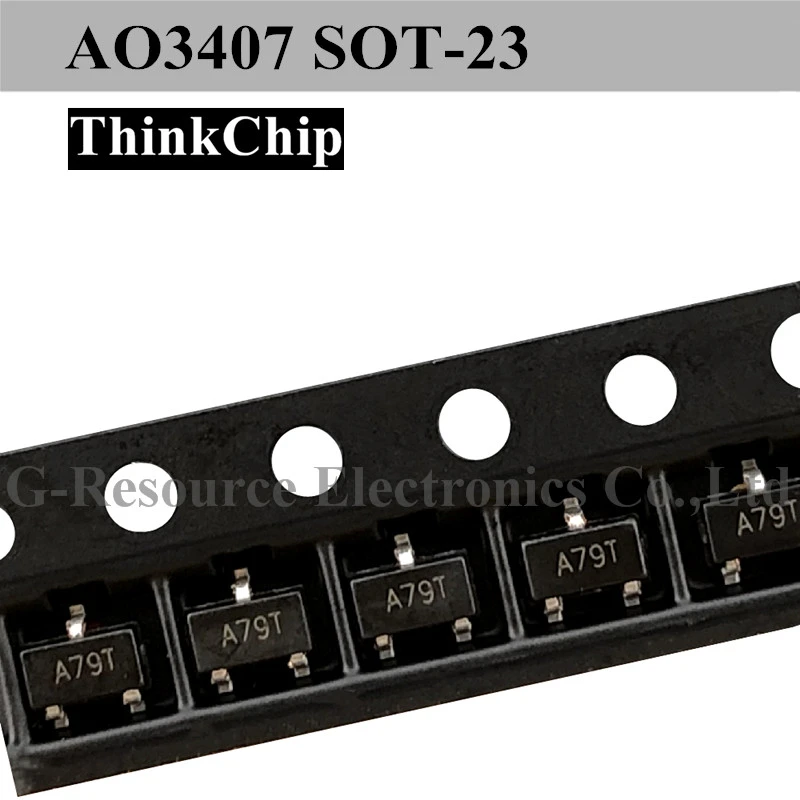 (50pcs) Ao3407 A79t Sot-23 3407 30v P-channel Smd Mosfet Transistor ...