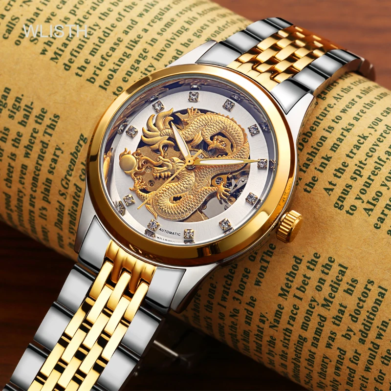 Luxury Dragon Automatic Self Wind Mechanical Waterproof Men's Watch Men ...