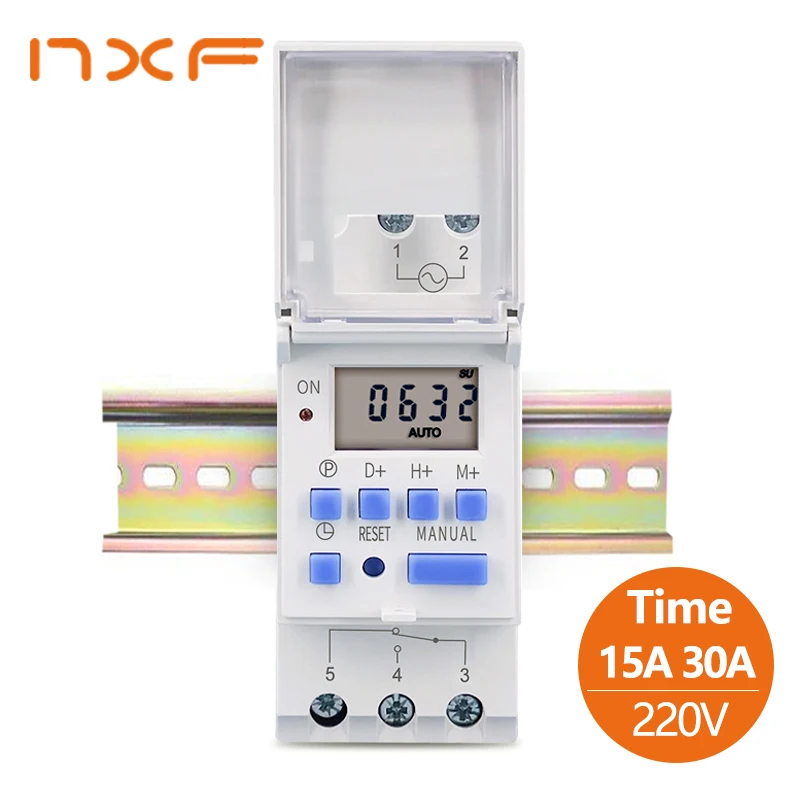 Electronic Weekly 7 Days Programmable Digital Time Relay Timer Switch ...