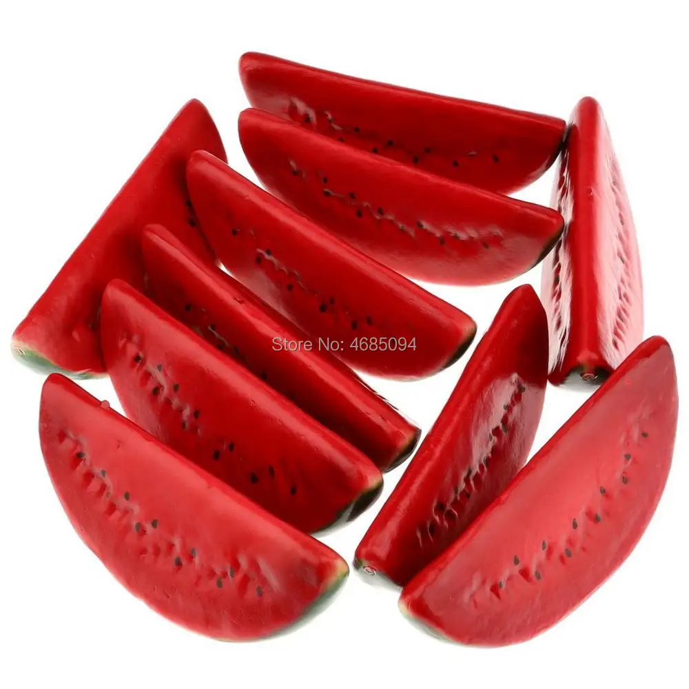 Gresorth 10pcs ( 10 In One ) Fake Watermelon Slice Artificial Fruits ...