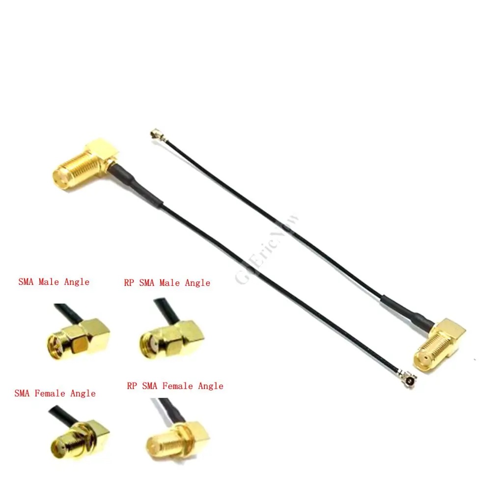 4pcs RF Coaxial Right Angle RP SMA/SMA Male/Female Jack to Ufl IPX IPEX ...