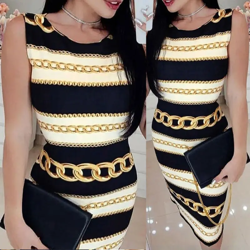 Us Women Sleeveless Summer Boho Printed Beach Party Cocktail Bodycon