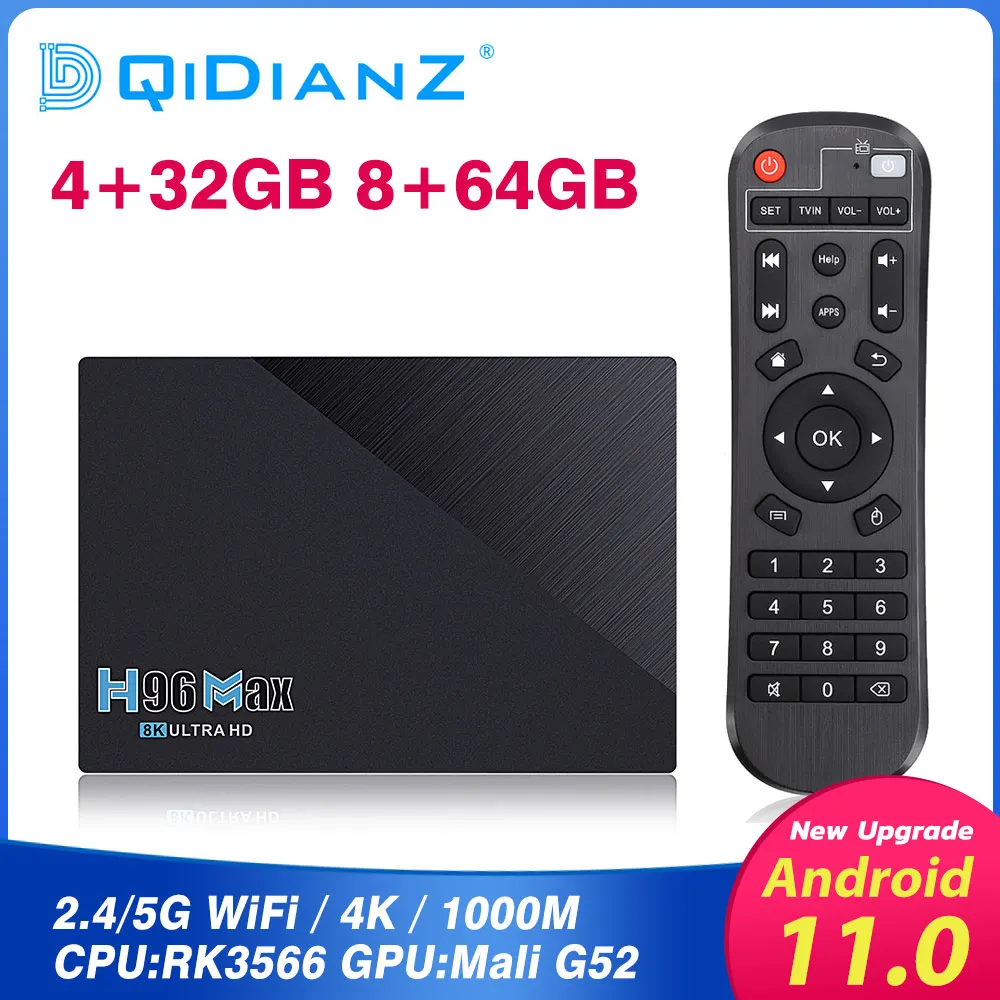 H96 MAX RK3566 Smart TV Box Android 11 8GB RAM 64GB 4GB 32GB Support ...