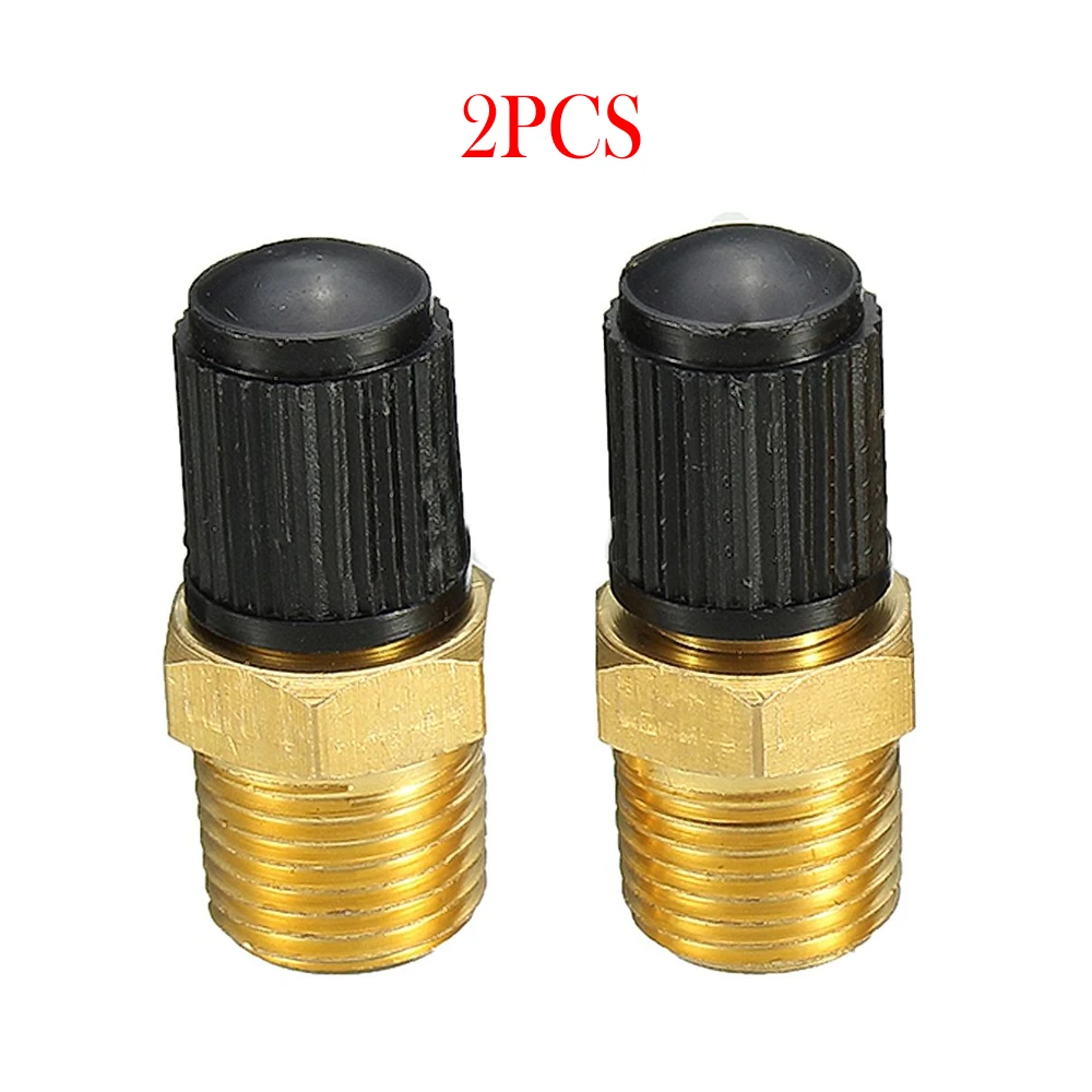 2PCS 1/8" NPT MPT Solid Brass Air Compressor Tank Fill Valve Schrader ...