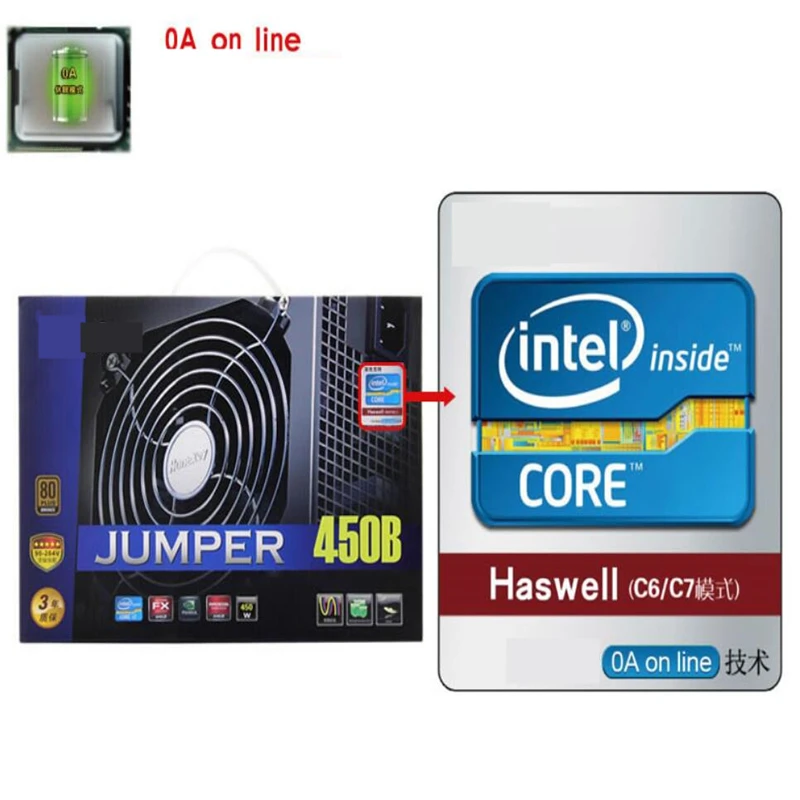 Original PSU For Huntkey Intel Active PFC 80plus Bronze 450W Power Supply Jumper 450B HK550-35FP ...