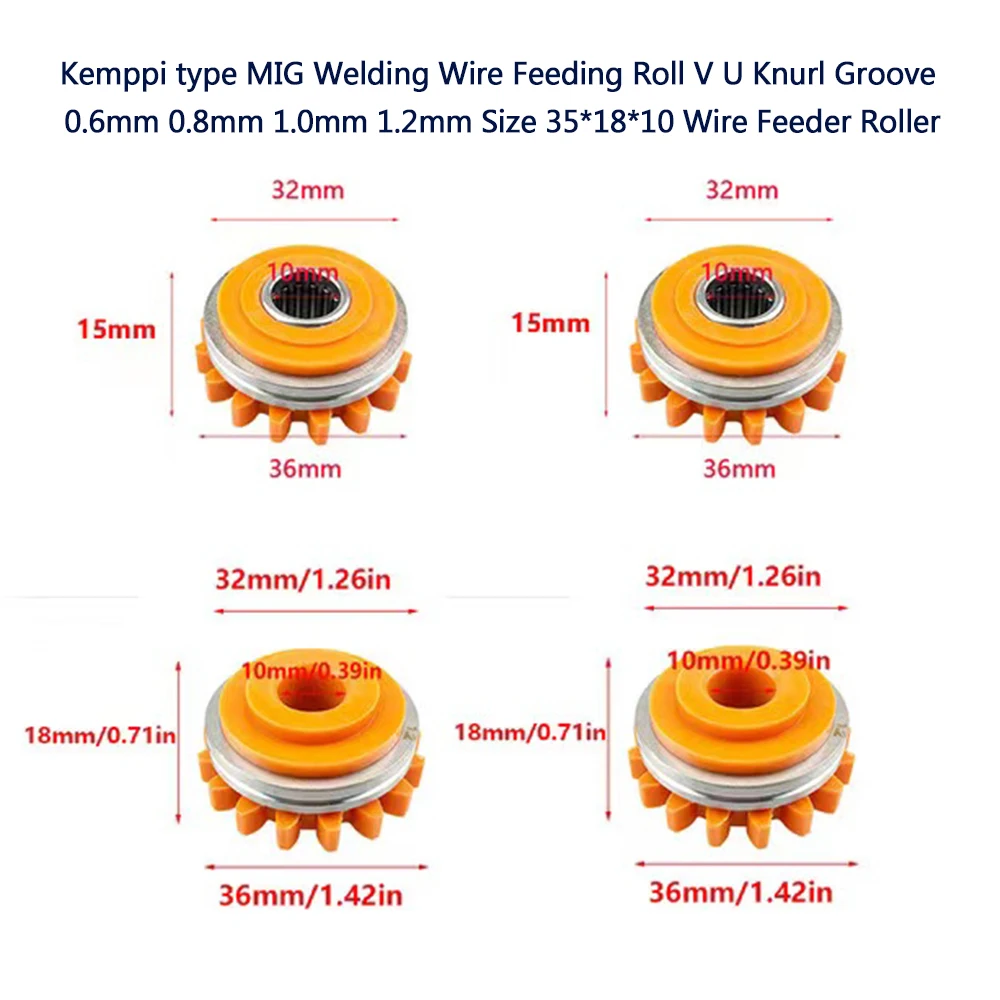 Kemppi-type-MIG-Welding-Wire-Feeding-Roll-V-U-Knurl-Groove-0-6mm-0-8mm ...