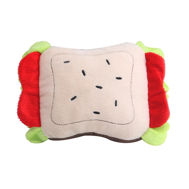 1PC Dog Toy Plush Cartoon Bread Sandwich Shaped Puppy Chew Toy Dog ...