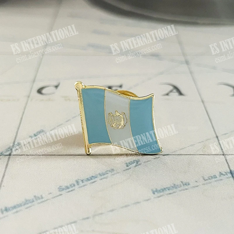 Guatemala National Flag Lapel Pins Crystal Epoxy Metal Enamel Badge ...