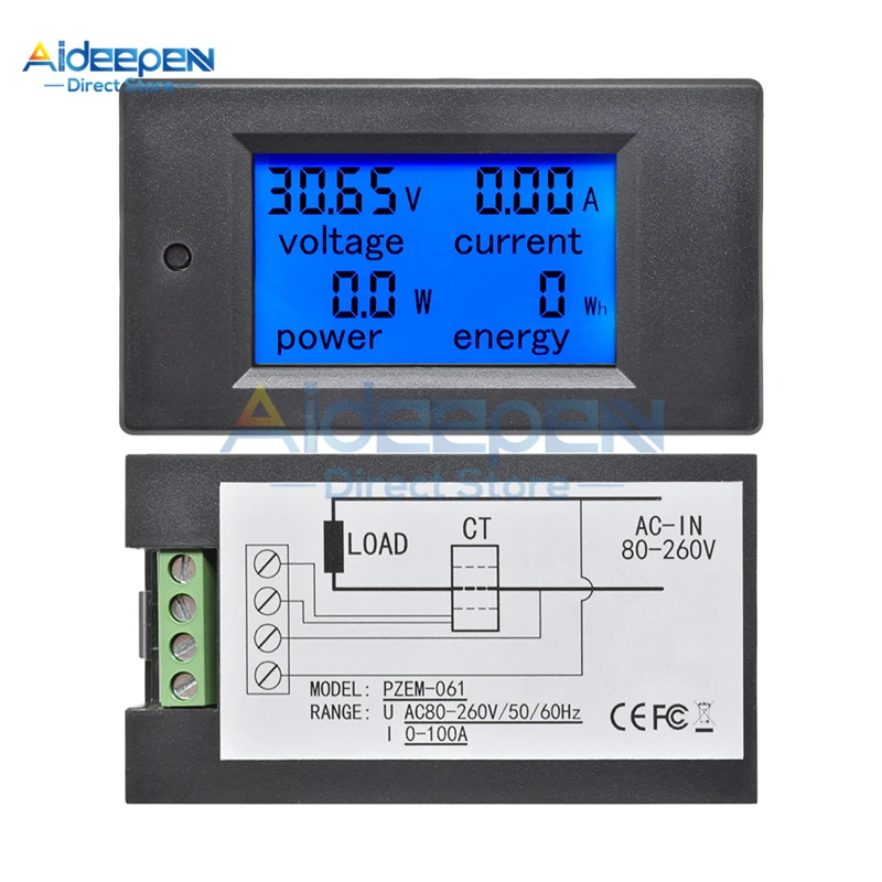 Amperimetro Digital Digital AC/DC Power Meter - LCD Panel Display For ...