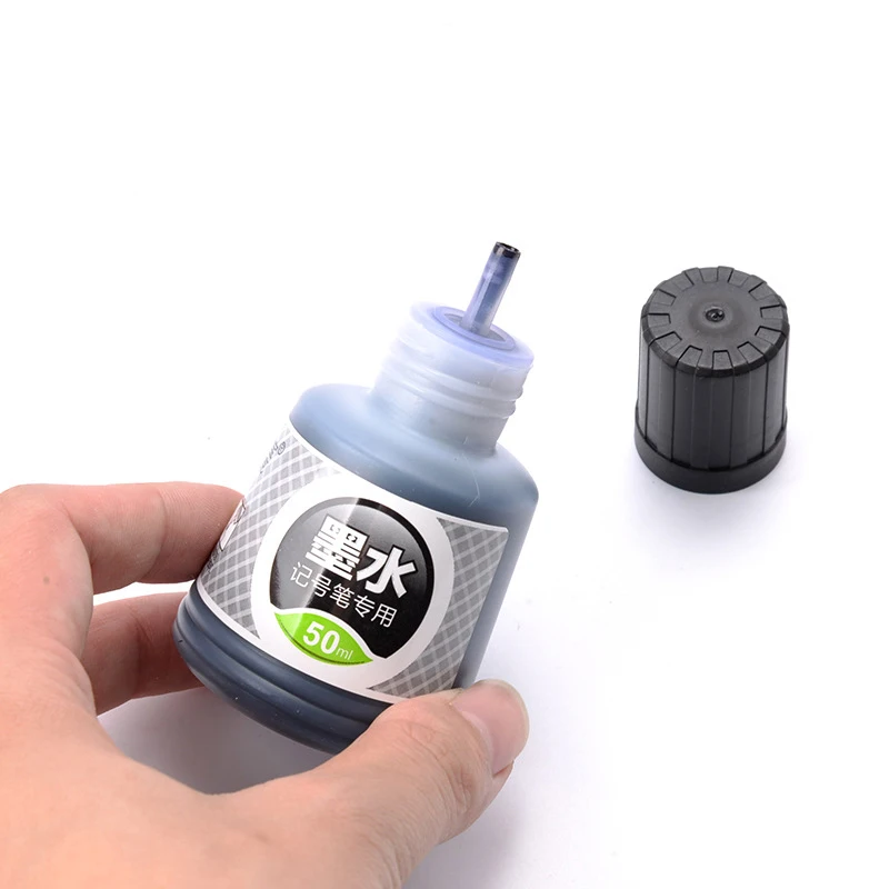 50ml Refillable Marker Pen Bottle Ink Oily Quick Drying Black Blue Red ...