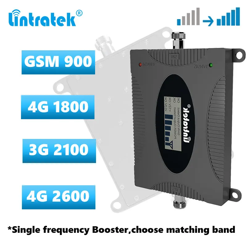 lintratek Cellular signal booster 2G 3G 4G Singel frequency repeater GSM 900 DCS LTE 1800 WCDMA ...