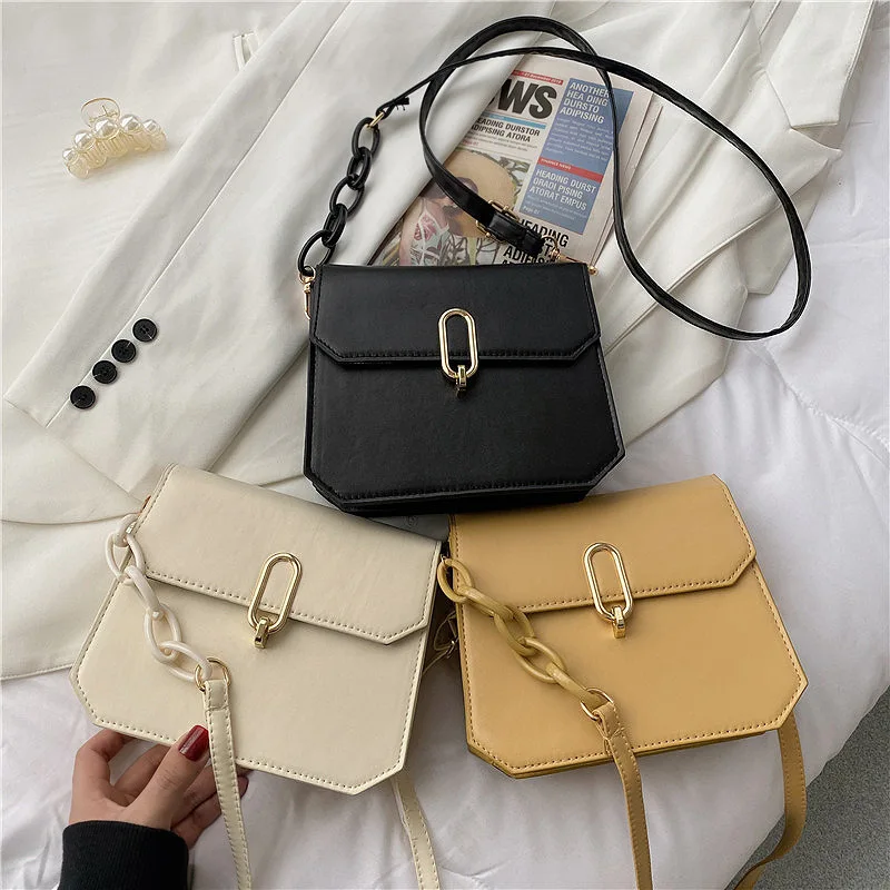 Fashion Woman Retro Shoulder Bag Pu Leather Youth Ladies Small Square ...