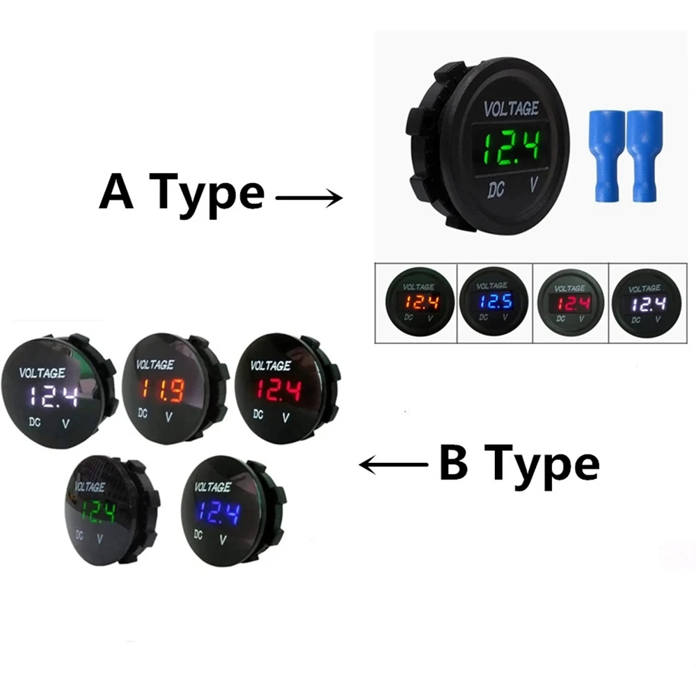 Voltmeter Waterproof Car Boat Motorcycle DC5V 48V LED Panel Mini ...