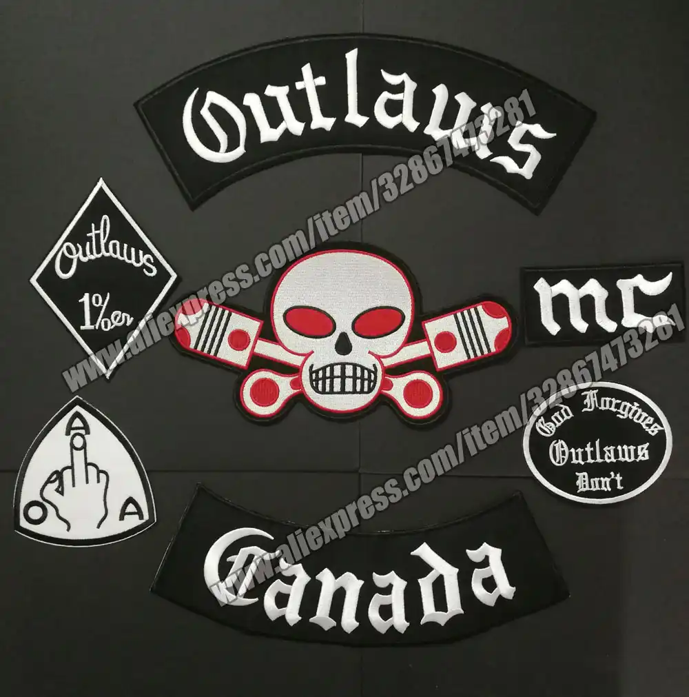 Newest Outlaws Patches Embroidered Iron on Biker Patches for the ...