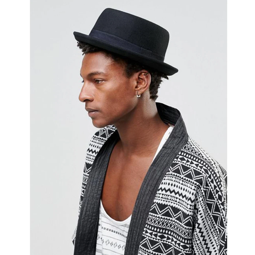 Sombrero de lana 100% para hombre, sombrero de Fedora para caballero ...