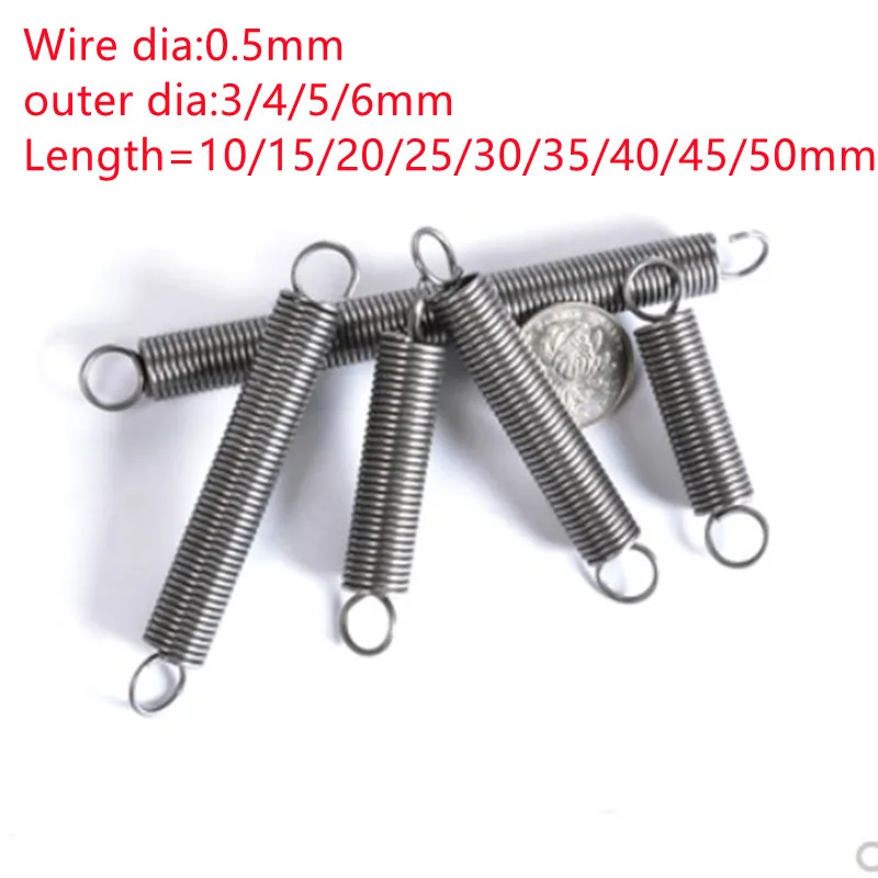 10pcs Wire 0.5mm Outer Diameter 3mm/4mm/5mm/6mm Stainless Steel Tension ...