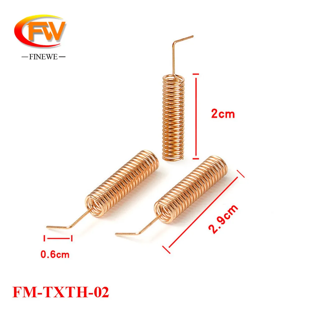5pcs/lot 433Mhz antenna copper spring antennas welding internal aerial signal booster spiral ...