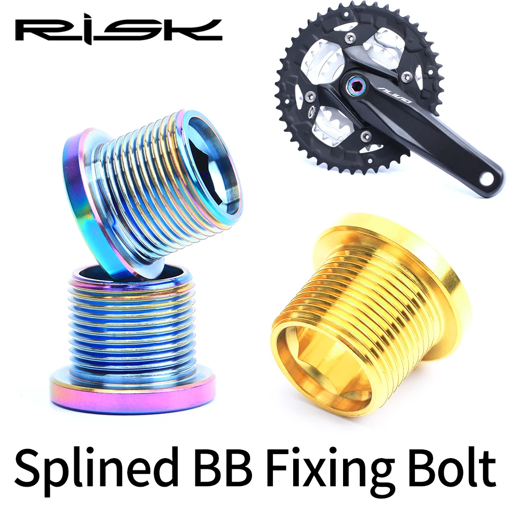RISK-2pcs-M15-12mm-MTB-Road-Bike-Spline-Bottom-Bracket-Bolt-Titanium ...