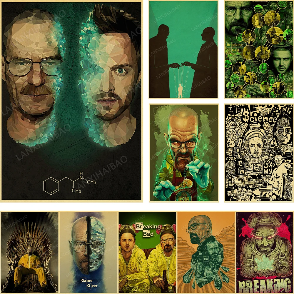 Breaking-Bad-carteles-de-pel-cula-Vintage-p-ster-de-papel-pintura-de ...