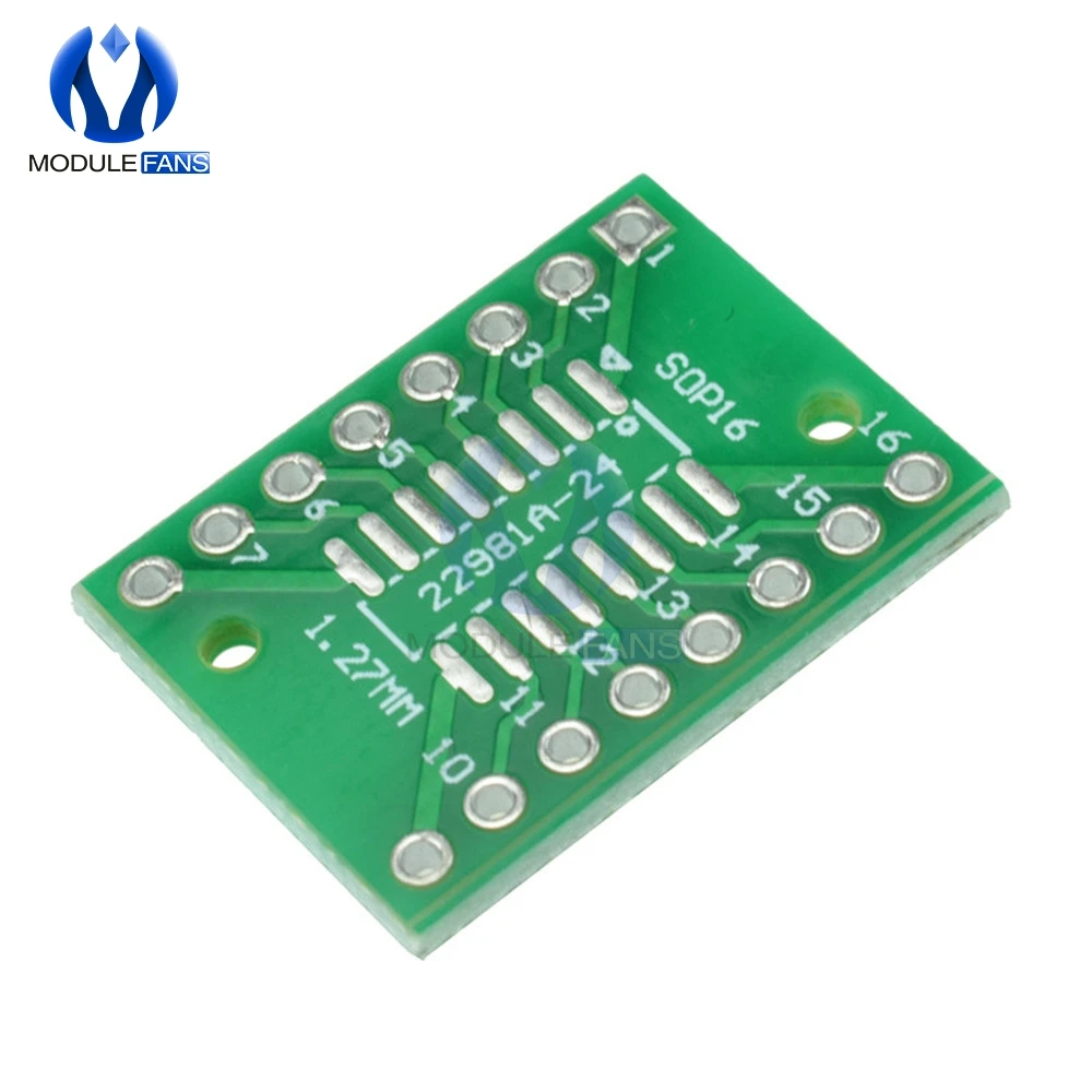 10pcs Sop16 Ssop16 Tssop16 To Dip16 0.65/1.27mm Ic Adapter Pcb Board ...