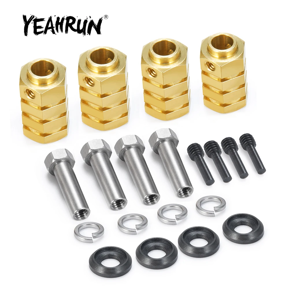 Yeahrun 4pcs 15/20mm Heavy Duty Brass 12mm Wheel Hex Hubs Extended ...
