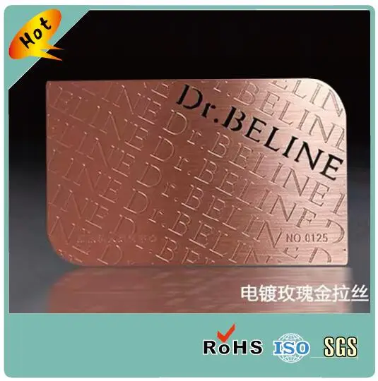 Cheap custom electroplating gold rose plated embossed metal business ...