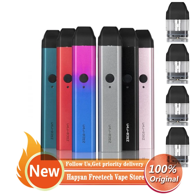 Original UWELL Caliburn Portable Pod Kit 11W Vape 520mAh Battery 2ml ...