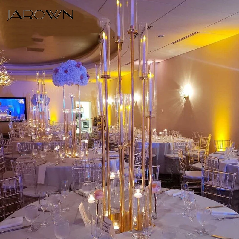 Jarown Multi Head Golden Wedding Decor Road Guide Reed Light Acrylic ...