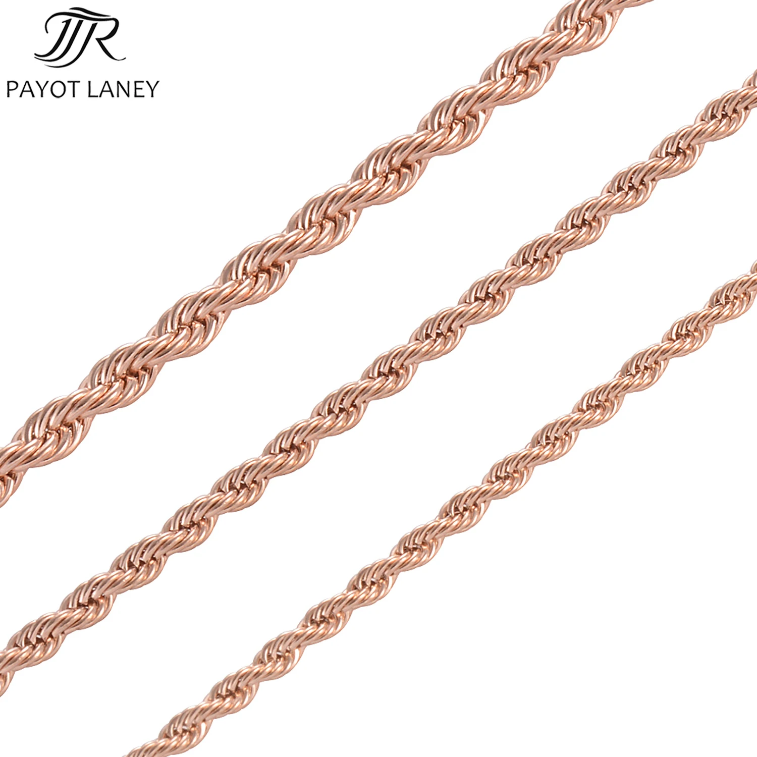 New Hot Sales Stainless Steel Rose Color Rope Chain Necklace For Women ...
